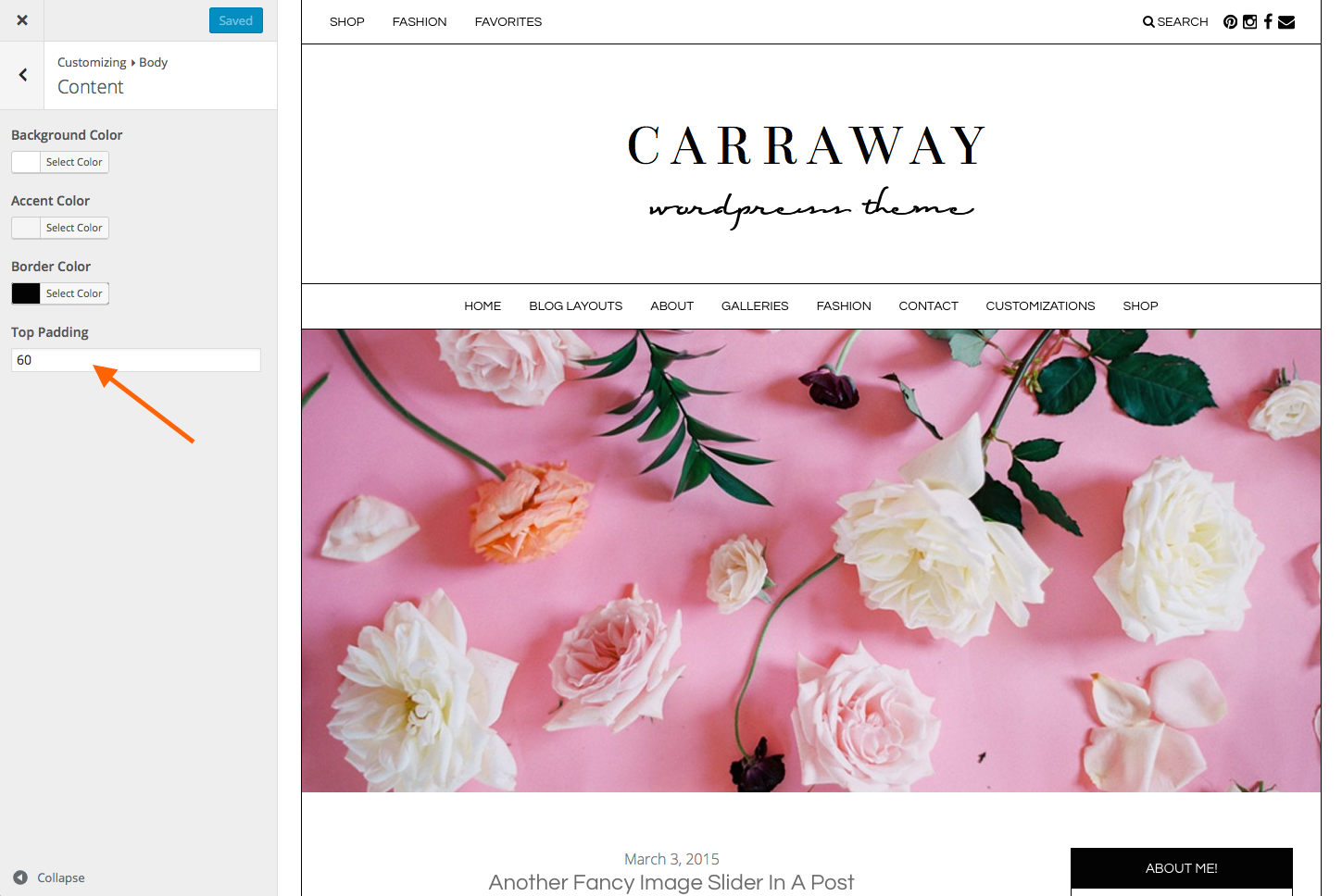 Customize Content Top Padding Knowledge Base