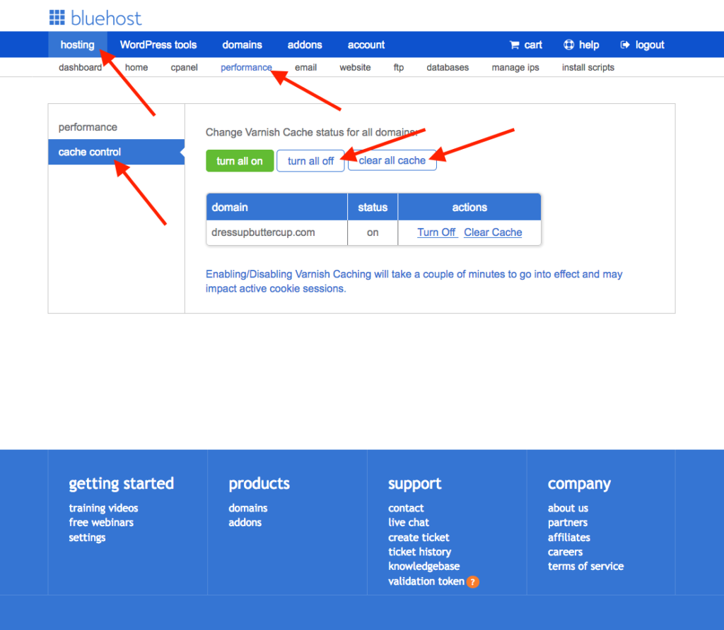 How To Clear And Turn Off Server Cache On Bluehost Knowledge Base